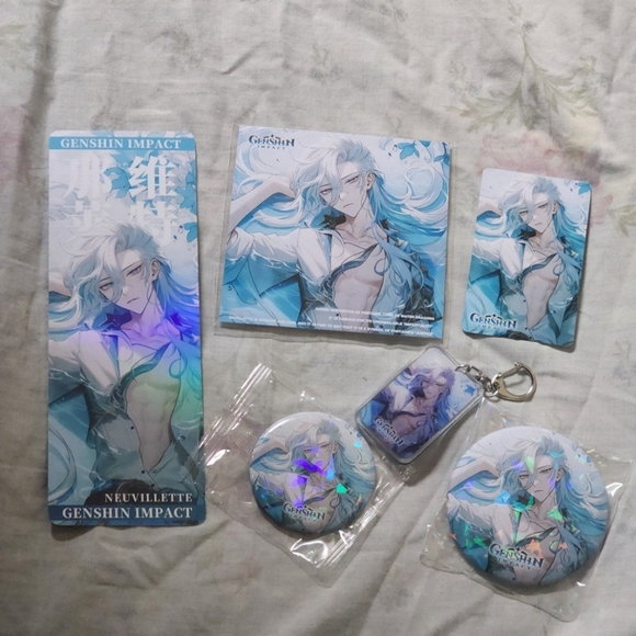 Other | Genshin Impact Neuvillette Laser Ticketpinsbadgekeychain Lot ...